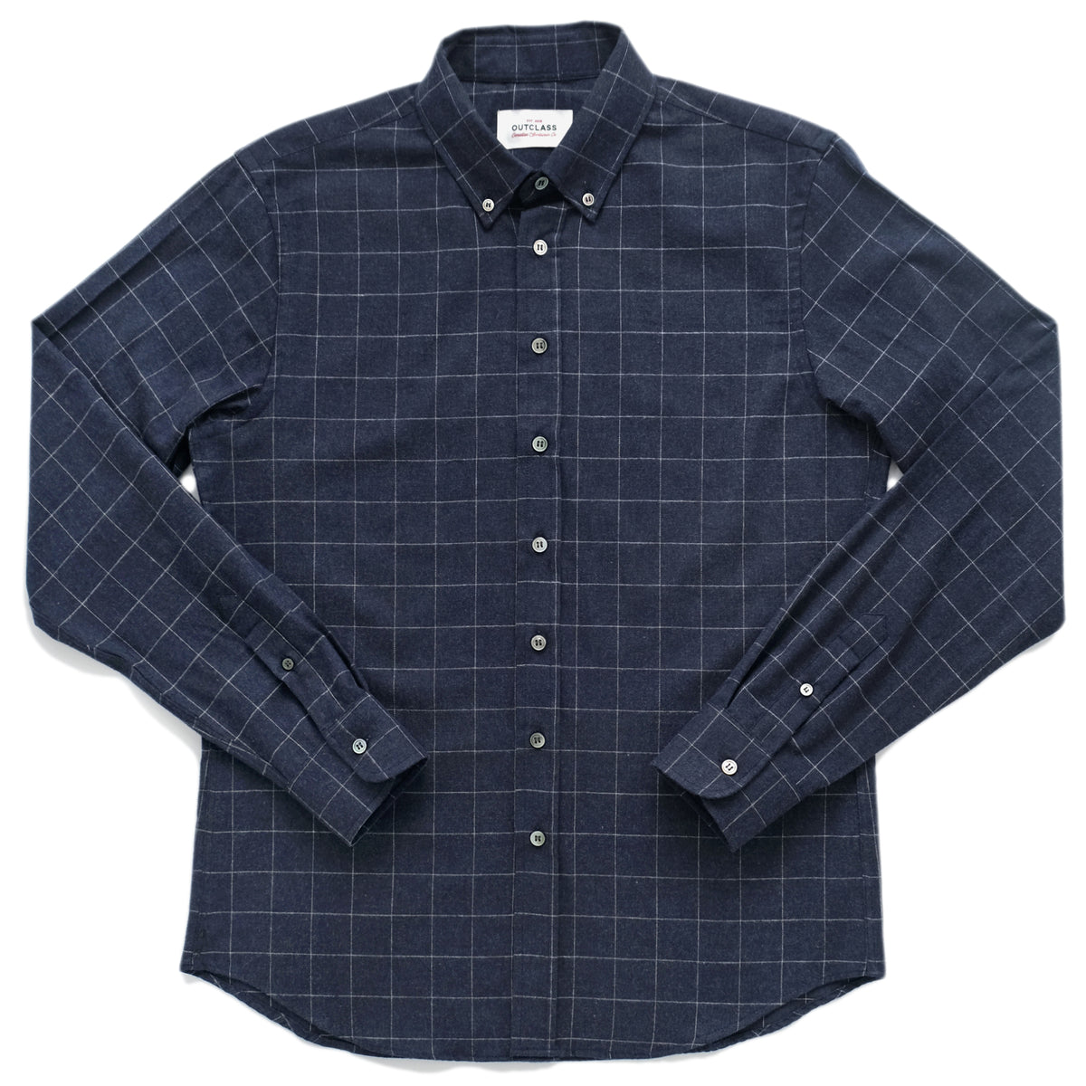 Navy Windowpane Flannel Classic Shirt – Outclass